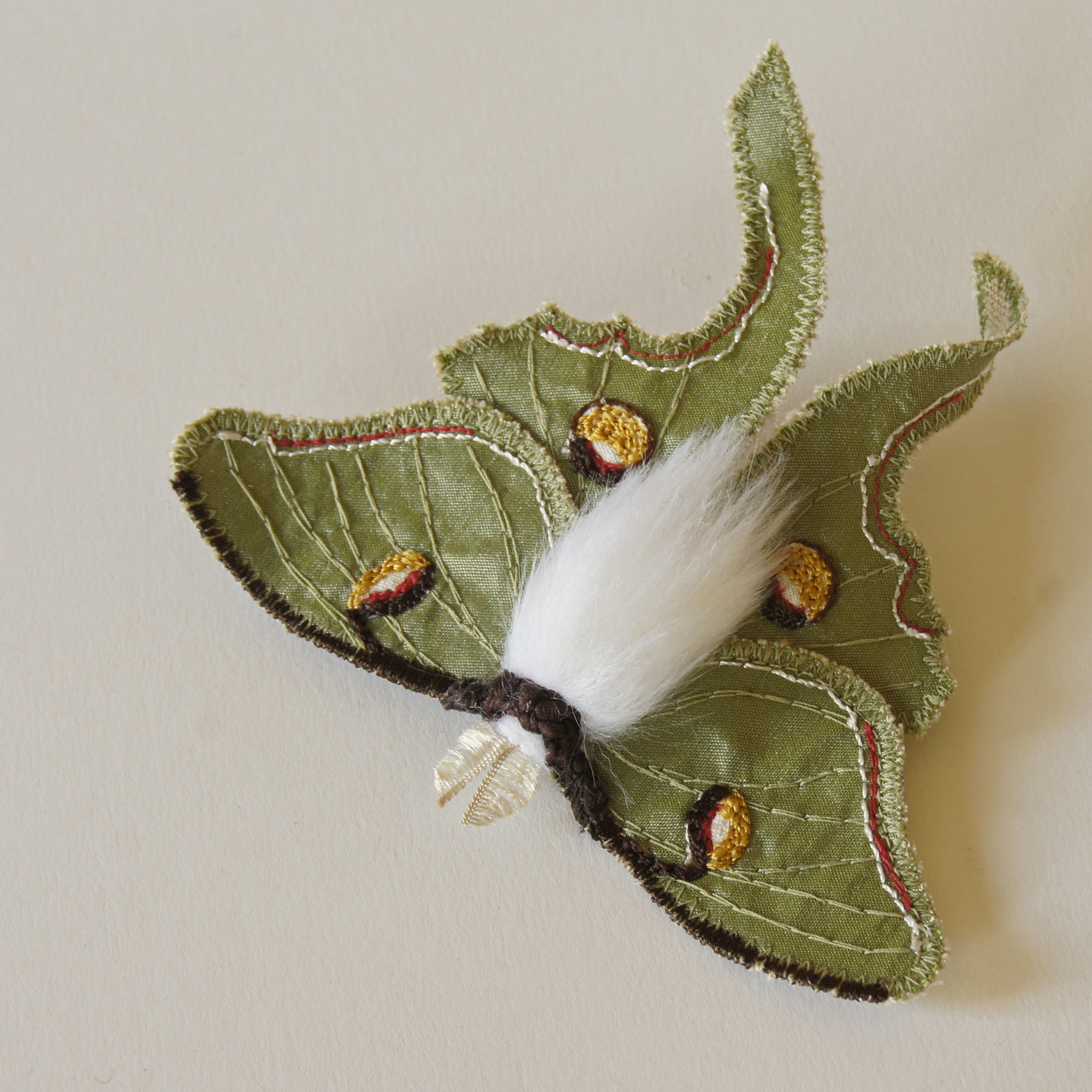 Luna Moth Brooch Entomology Jewelry Last one - Blue Terracotta